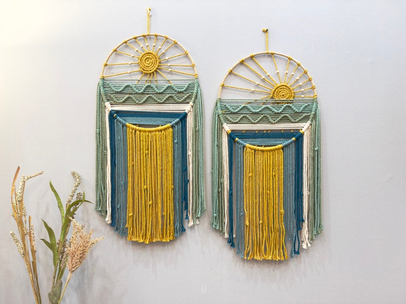Macrame Sunrise Wall Hanging: Boho Beach House Decor - Etsy