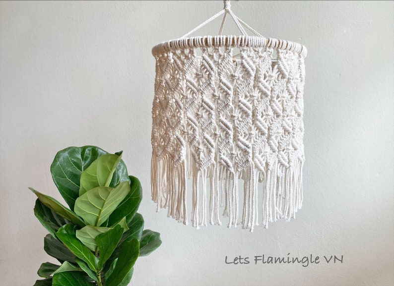 Macrame Lamp Shade Ceiling Lights Cover Boho Macrame - Etsy