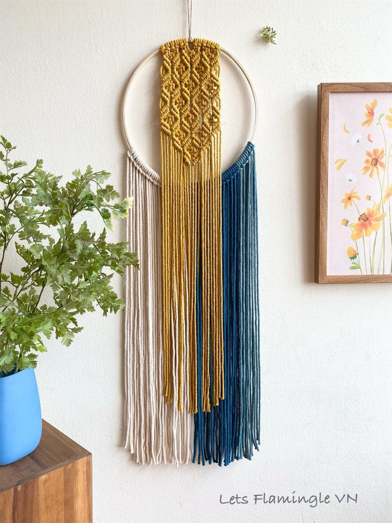 Macrame Hoop Wall Hanging Custom Macrame Yarn Hoop Handmade - Etsy