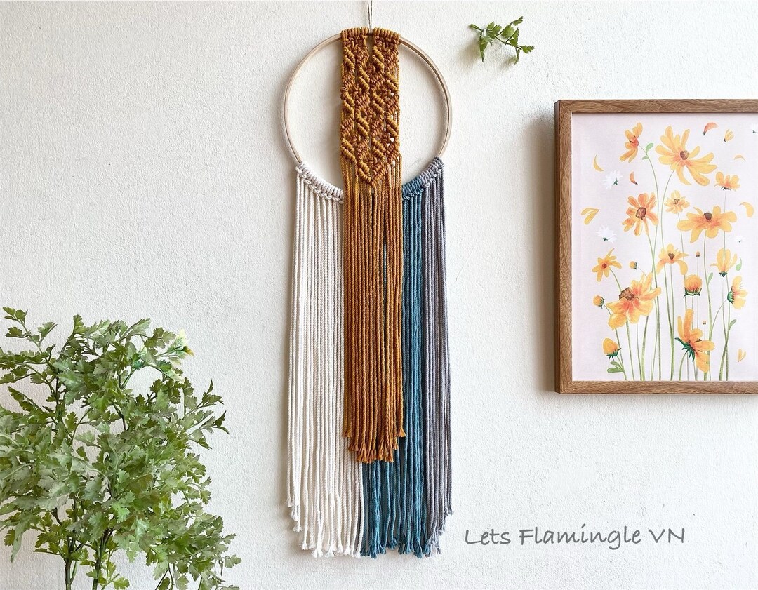 Macrame Hoop Wall Hanging Custom Macrame Yarn Hoop Handmade - Etsy