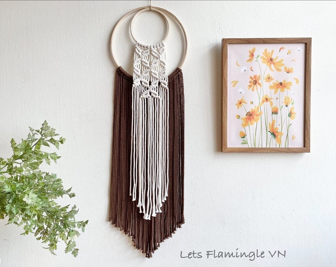 Macrame Hoop Wall Hanging, Custom Macrame Yarn Hoop, Handmade Circle ...