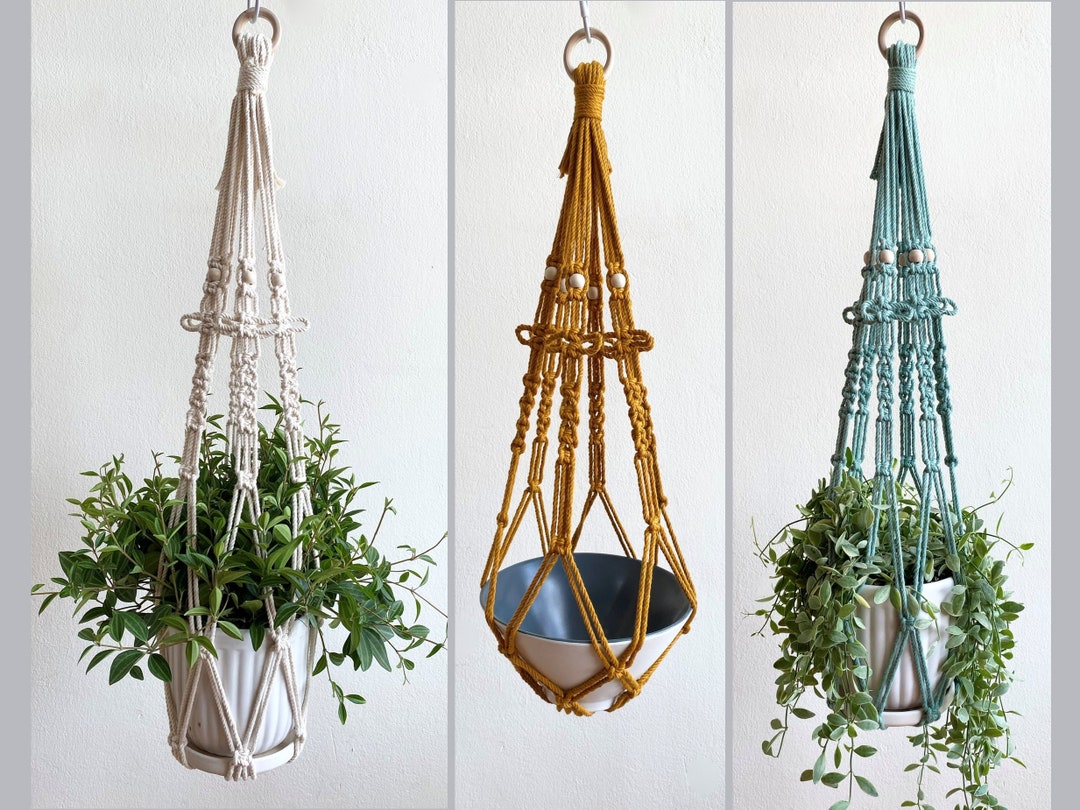 Macrame Plant Hanger, Boho Hanging Planter, Free Tassel Macrame Plant ...