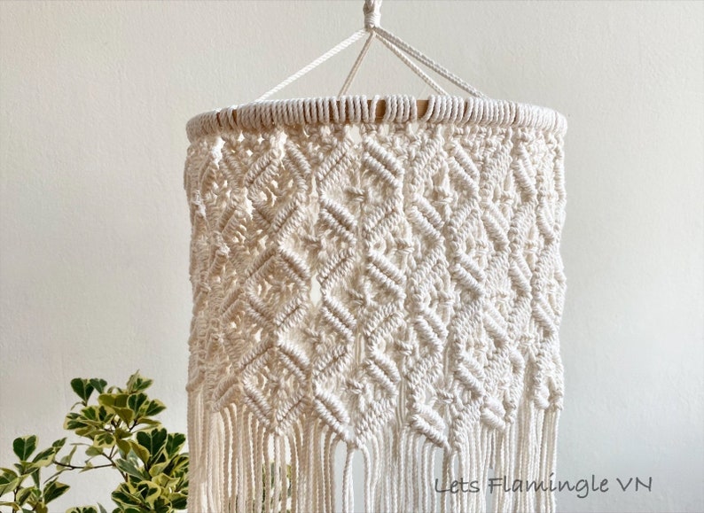 Macrame Lamp Shade Ceiling Lights Cover Boho Macrame - Etsy