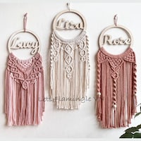 Personalized Macrame Cloud Wood Sign, Baby Name Wall Decor - Etsy
