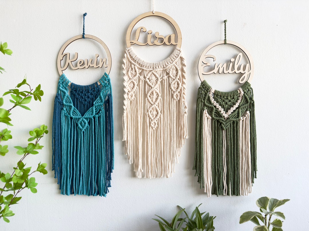 Personalized Macrame Name Sign, Custom Name Sign for Nursery Decor ...
