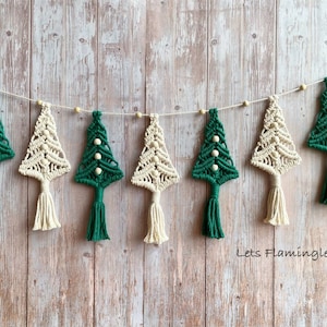 Macrame Christmas Tree Wall Hanging, Boho Christmas Tree Garland ...