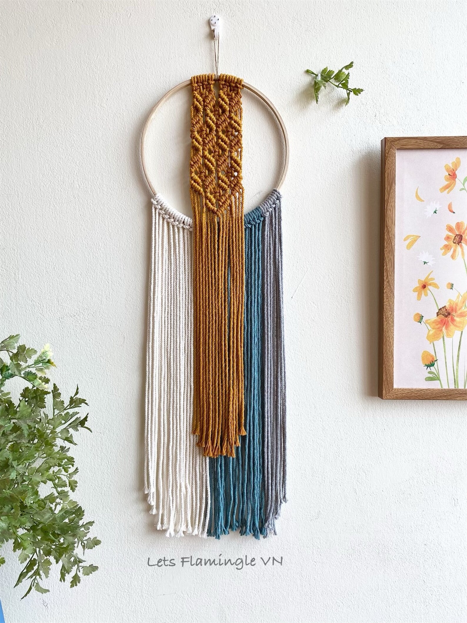 Macrame Hoop Wall Hanging Custom Macrame Yarn Hoop Handmade - Etsy