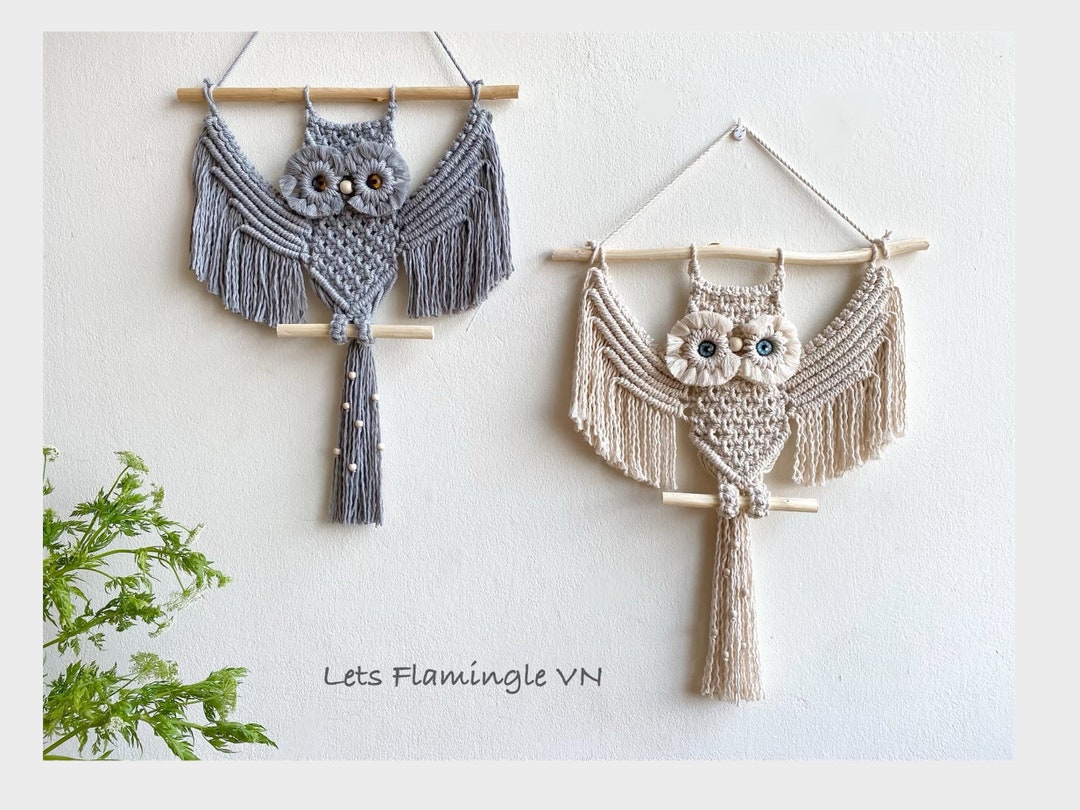 Macrame Owl Wall Hanging, Boho Owl Wall Décor, Owl Macrame Décoration ...