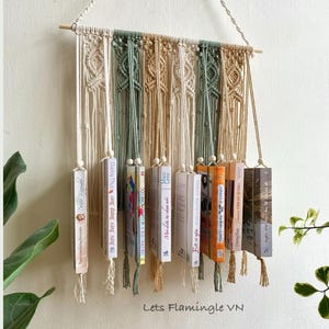 Macrame Bookshelf, Boho Book Hanger, Macrame Book Holder Wall Hanging ...