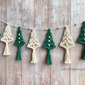 Macrame Christmas Tree Wall Hanging, Boho Christmas Tree Garland ...