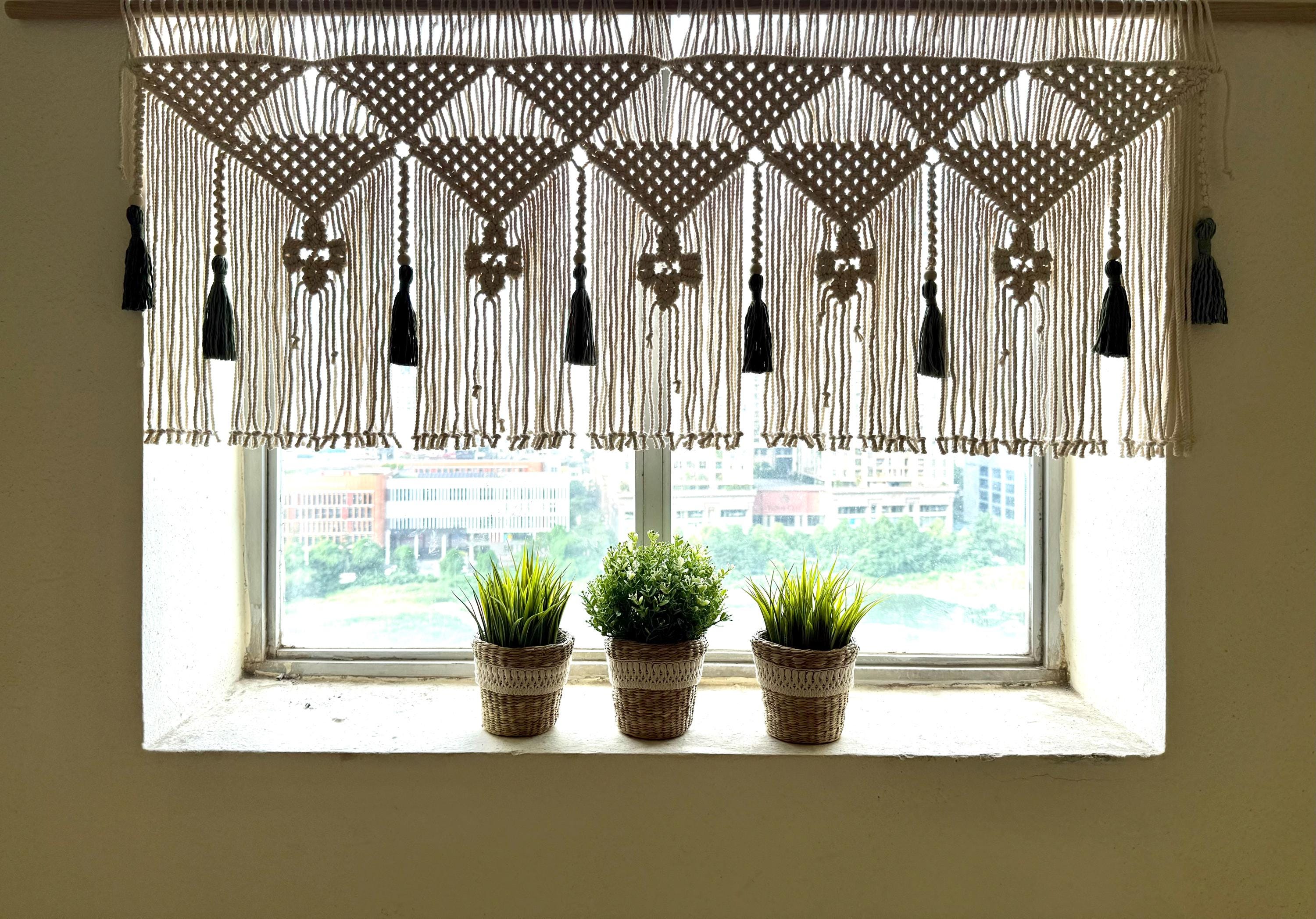 Macrame Window Valance: Boho Curtain, Headboard Decor, Door Treatment ...
