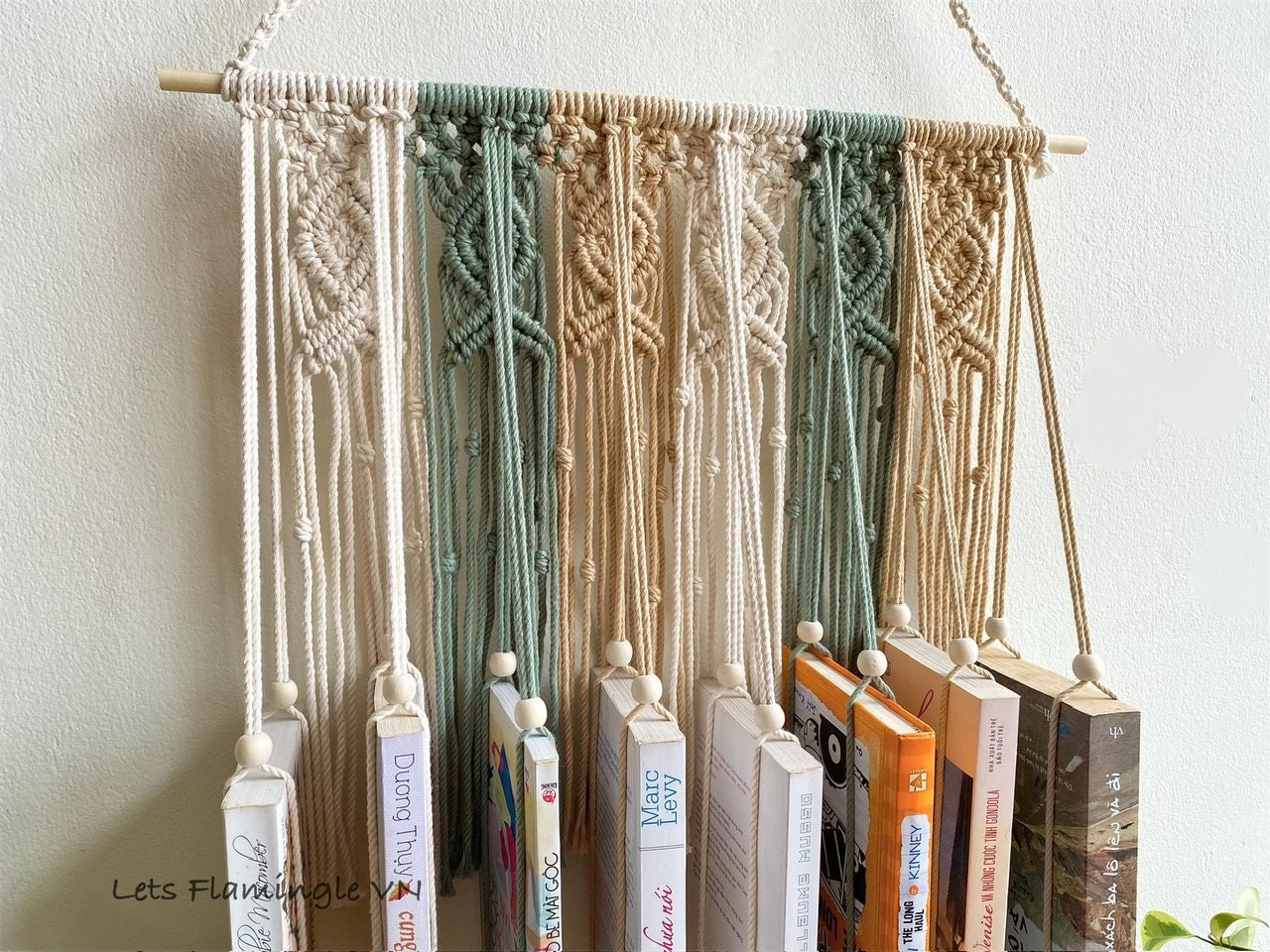 Macrame Bookshelf: Boho Book Hanger, Kids Room Decor - Etsy