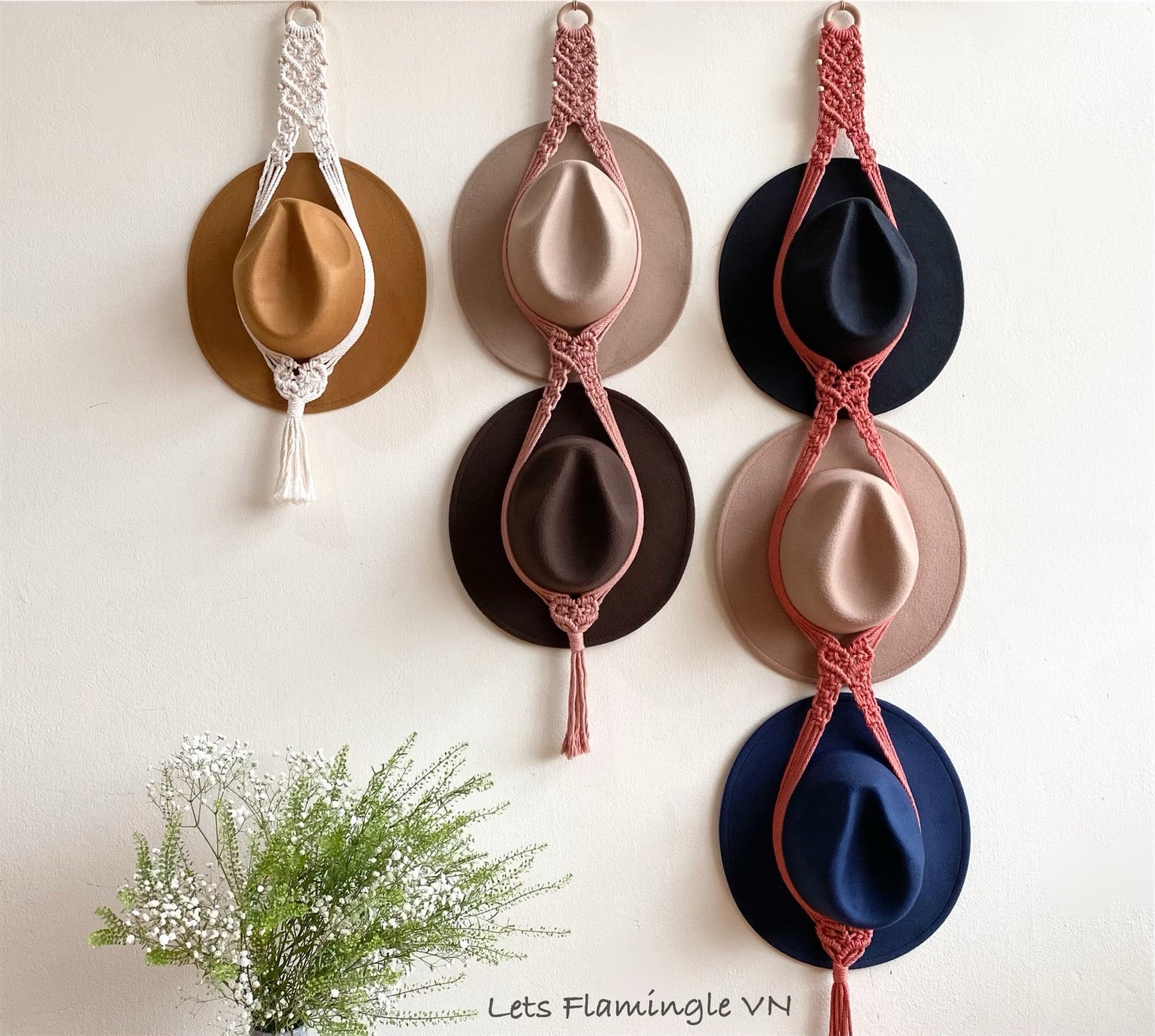 Macrame Hat Holder Farmhouse Hat Hanger Cowboy Hat Rack - Etsy