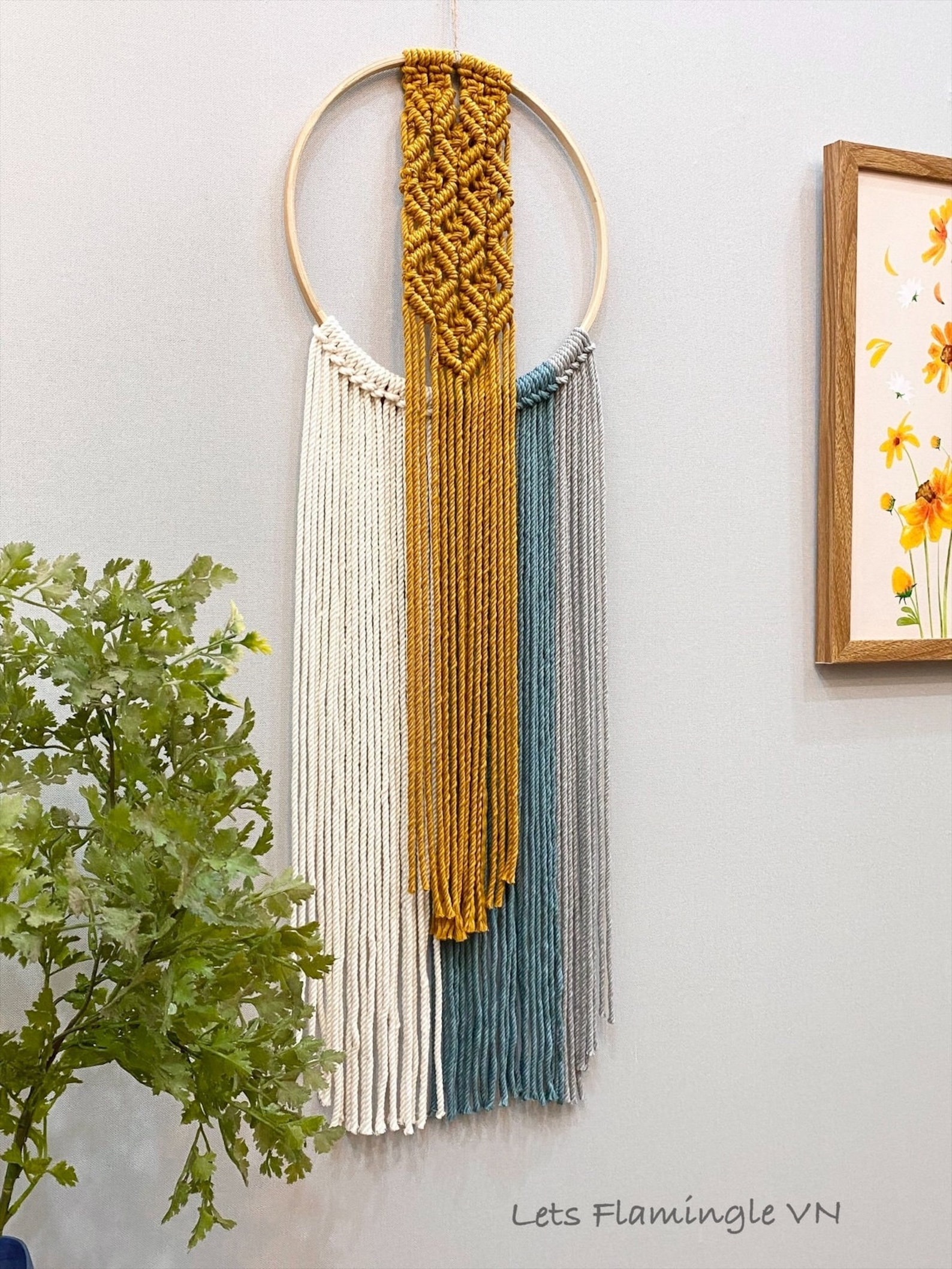 Macrame Hoop Wall Hanging Custom Macrame Yarn Hoop Handmade - Etsy