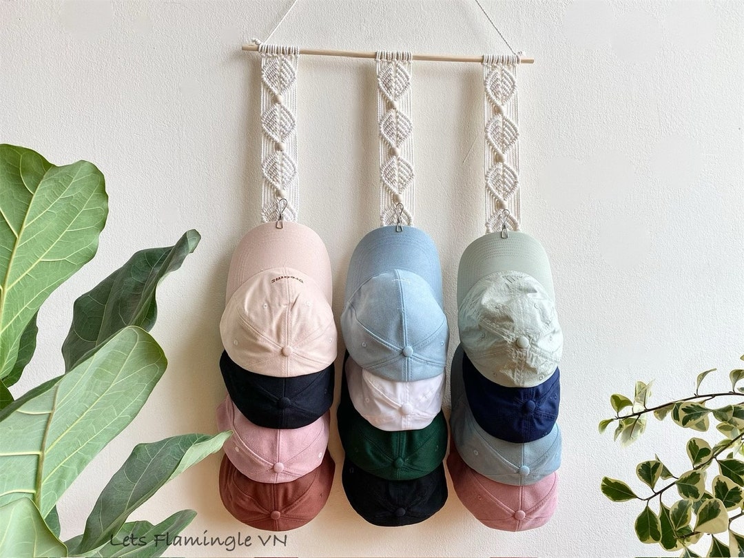 Macrame Hat Holder, Baseball Cap Holder, Farmhouse Cap Hanger, Hat ...