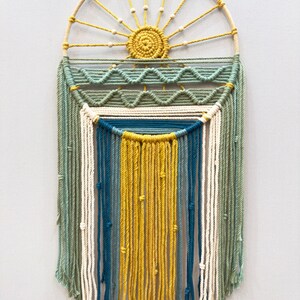 Macrame Dreamcatcher Sunrise Sunset Wall Hanging, Macrame Sun Surf Wall ...