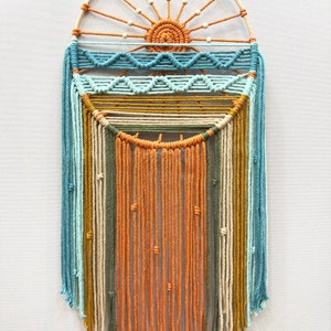 Macrame Dreamcatcher Sunrise Sunset Wall Hanging, Macrame Sun Surf Wall ...