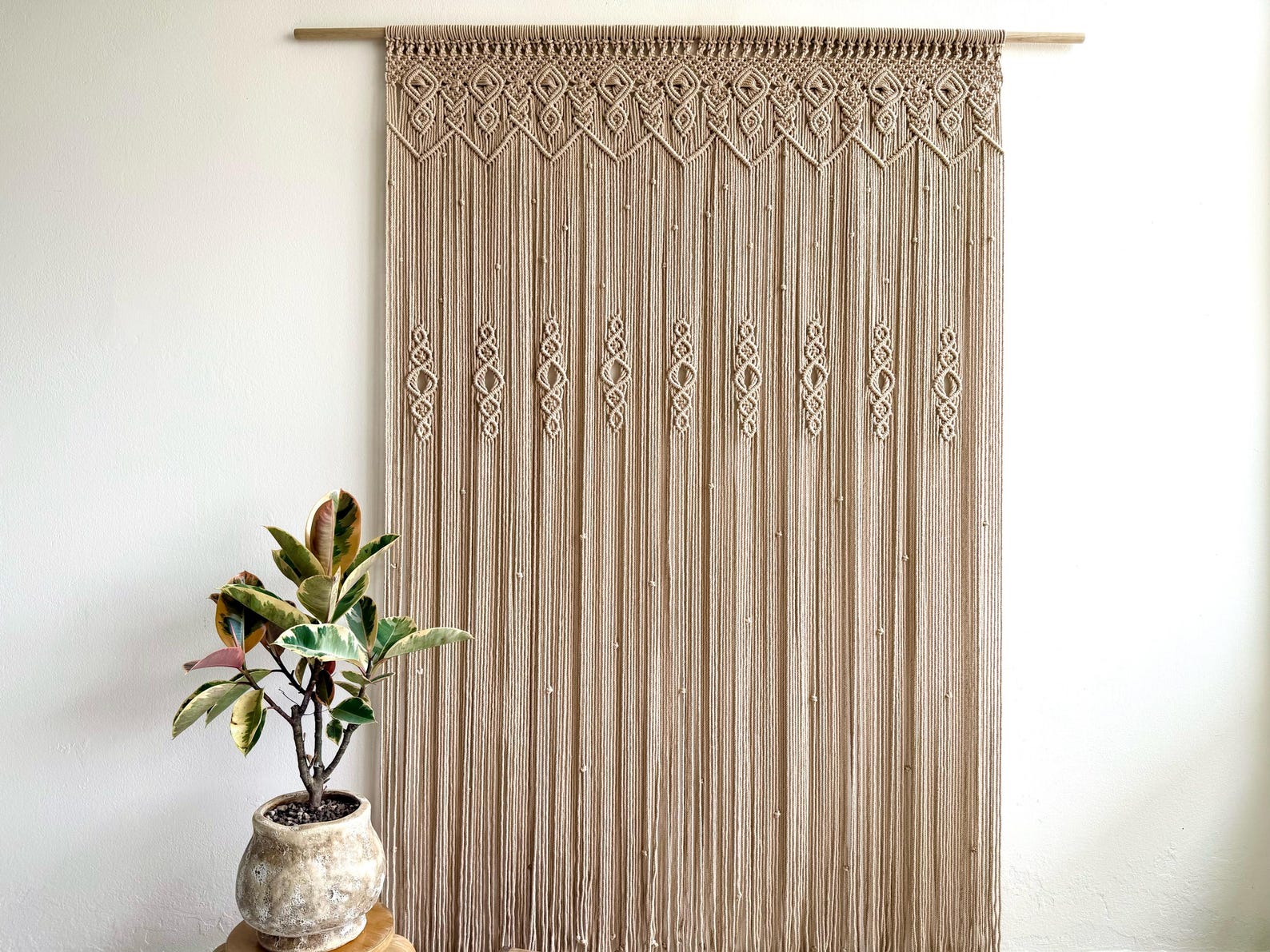 Boho Macrame Doorway Curtains: Door Treatments, Bed Room Wall Decor - Etsy