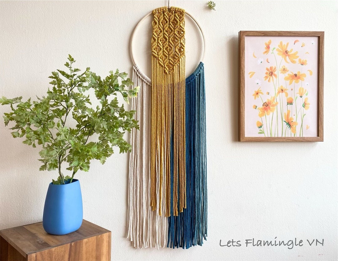Macrame Hoop Wall Hanging Custom Macrame Yarn Hoop Handmade - Etsy