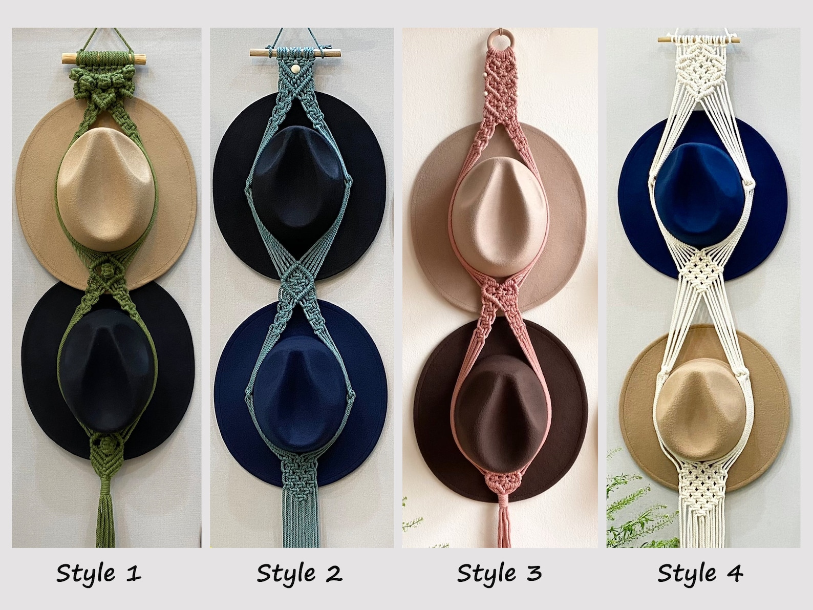 Macrame Hat Holder Farmhouse Hat Hanger Cowboy Hat Rack - Etsy