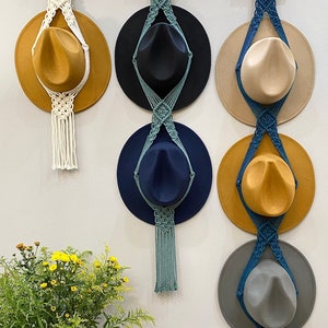 Macrame Hat Holder, Farmhouse Hat Hanger, Hat Storage Organization ...