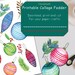 Printable Hand Painted Collage Fodder, Retro Christmas Ornaments in ...