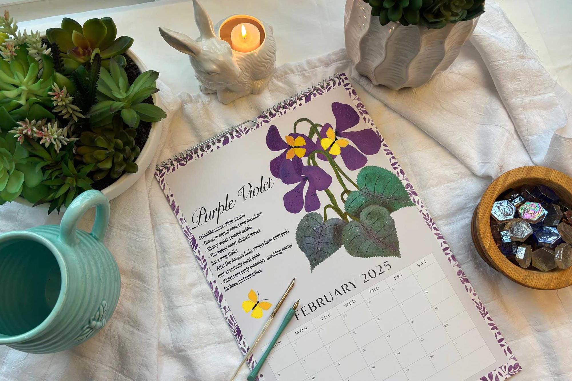 2025 Hand-painted Wildflower Calendar | Nature-inspired Floral Art ...