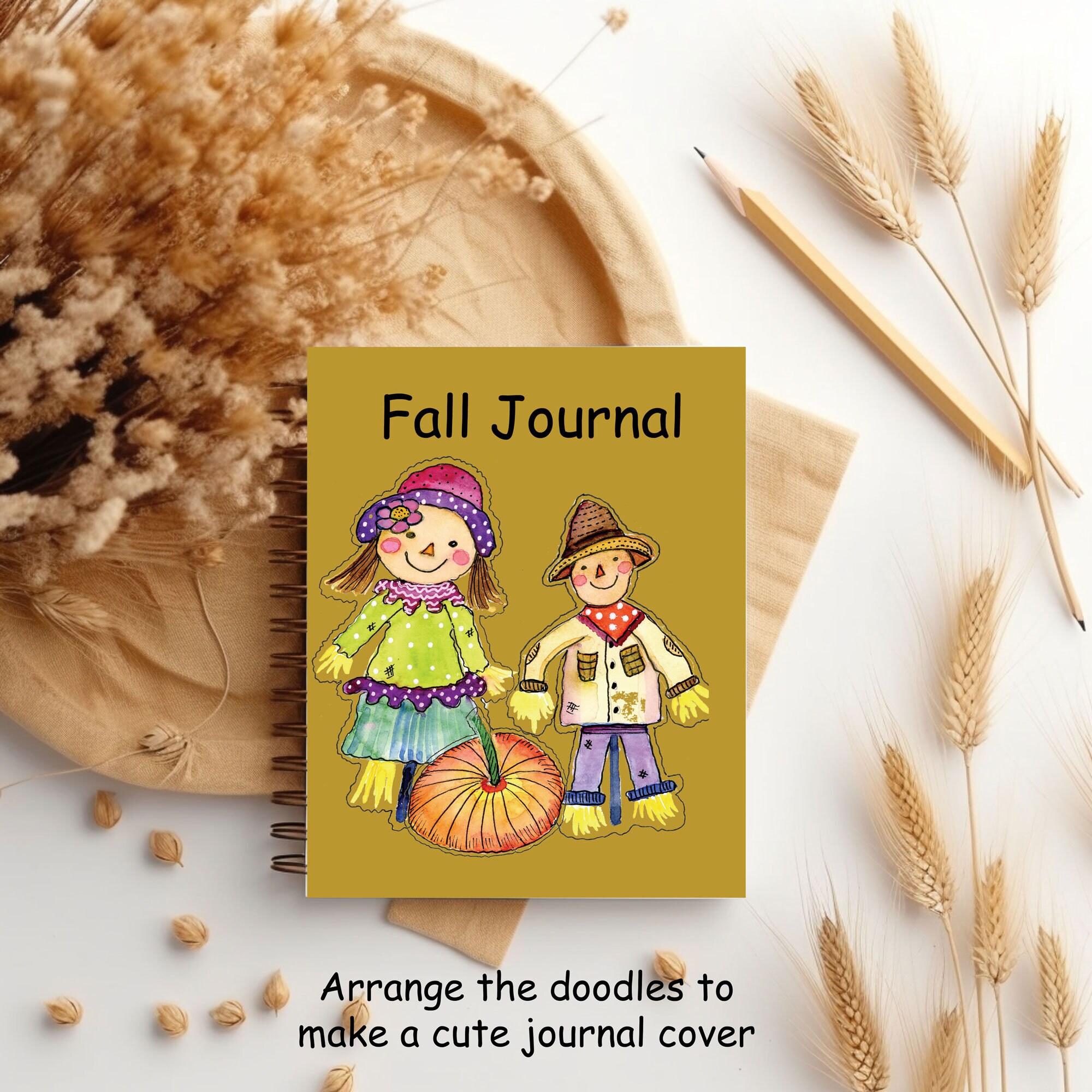 Printable Hand Painted Collage Fodder, Cute Scarecrows, Art Journaling ...