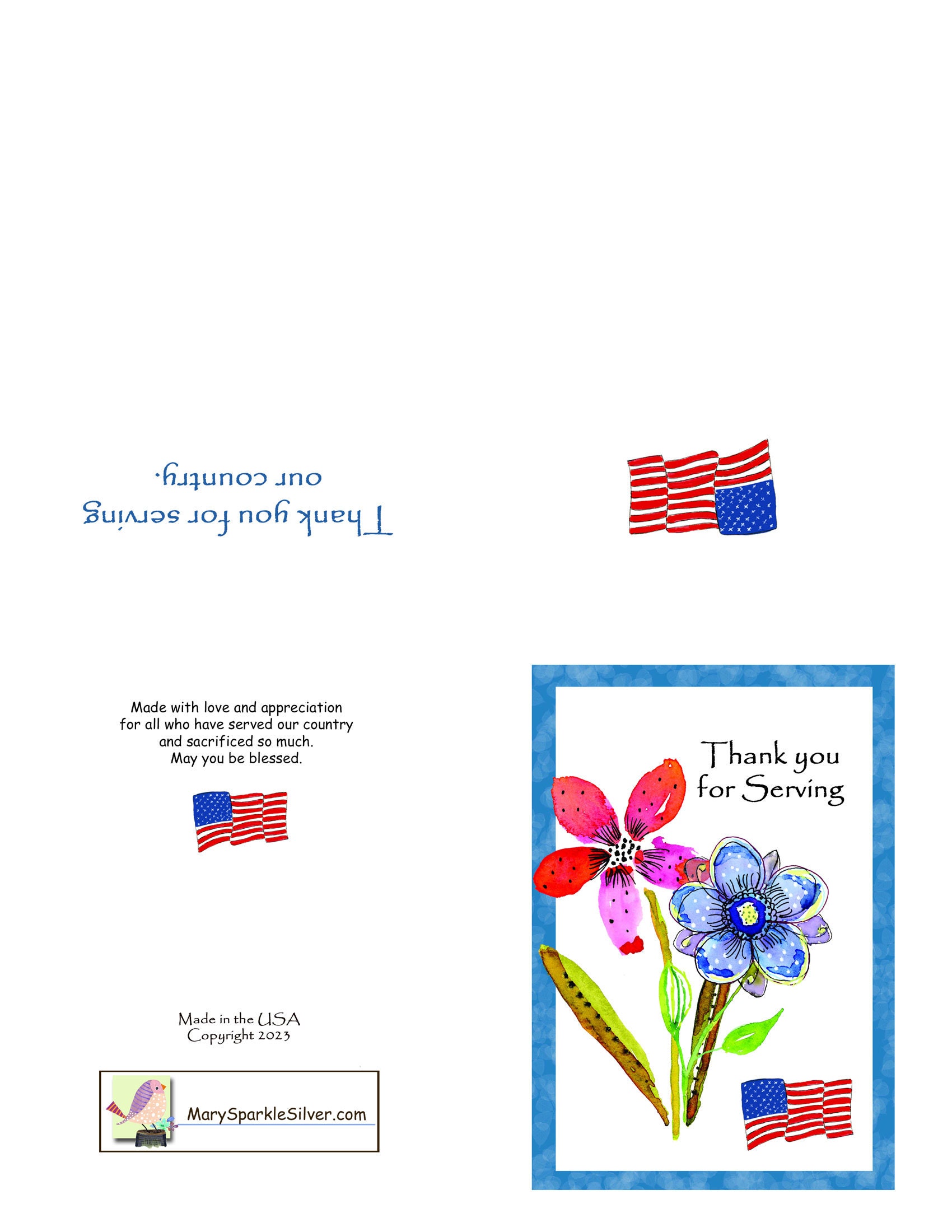 A Printable Veterans Day Greeting Card, 4.25 X 5.5 Inches, Memorial Day ...