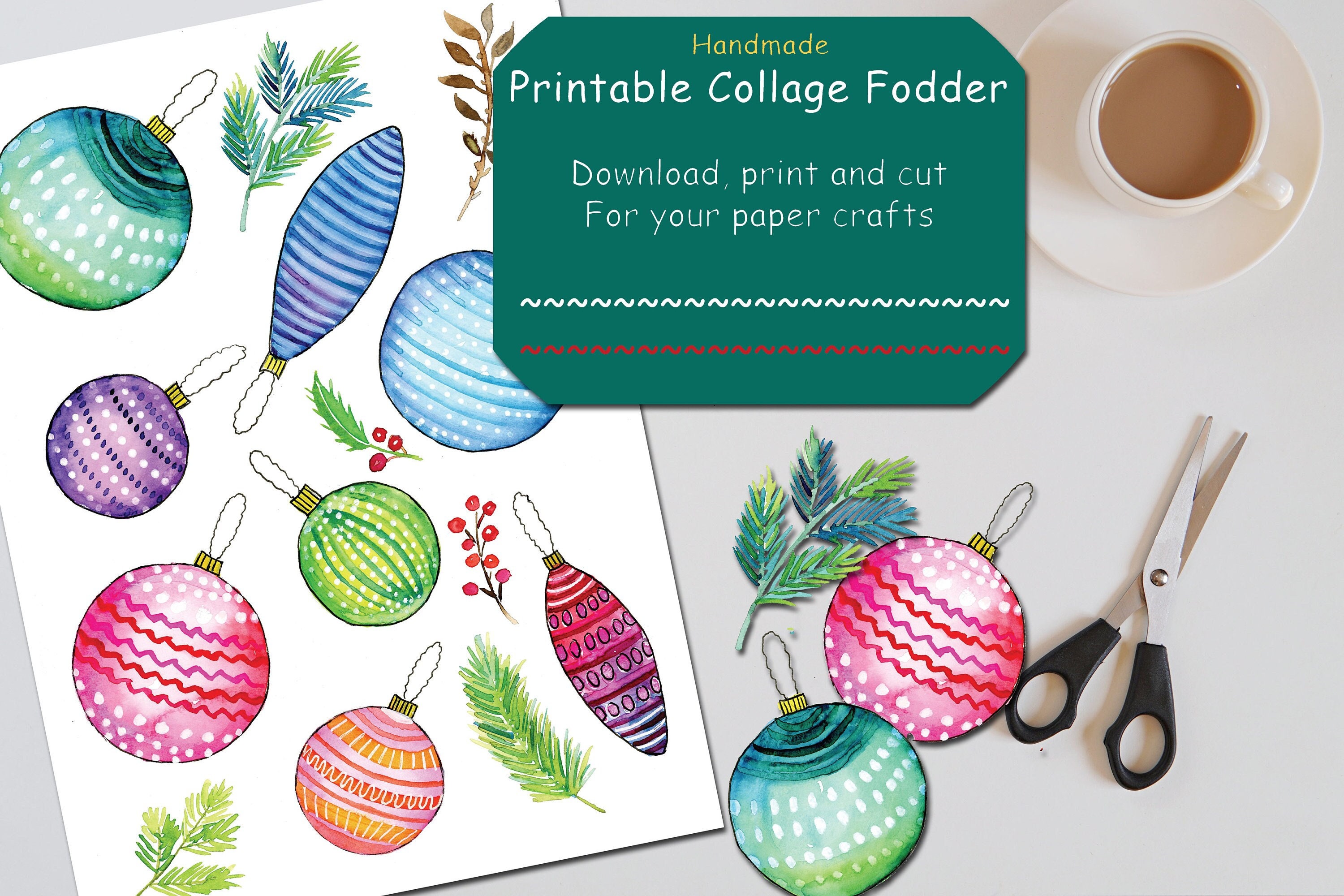 Printable Hand Painted Collage Fodder Retro (Download Now) - Etsy