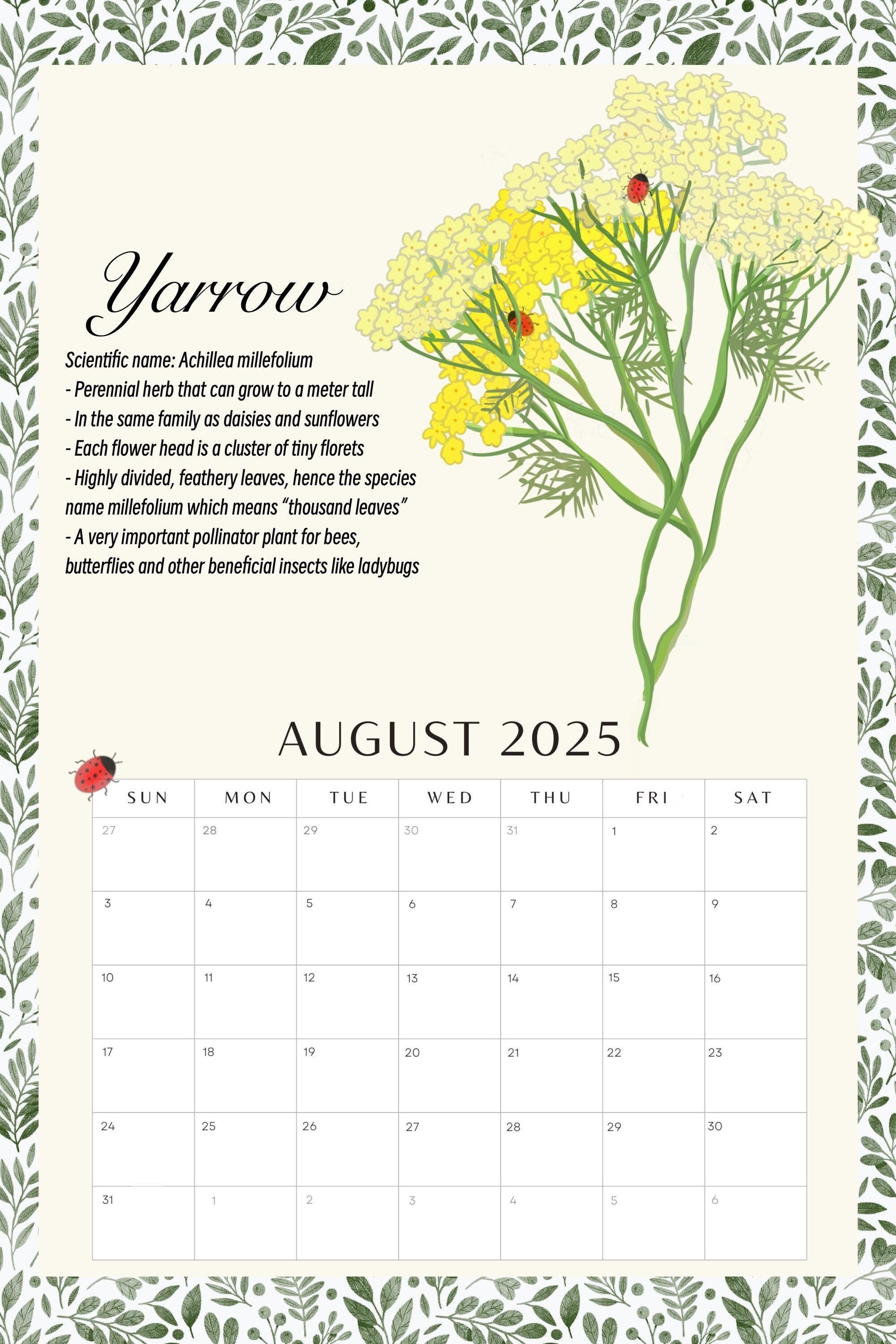 2025 Hand-painted Wildflower Calendar | Nature-inspired Floral Art ...