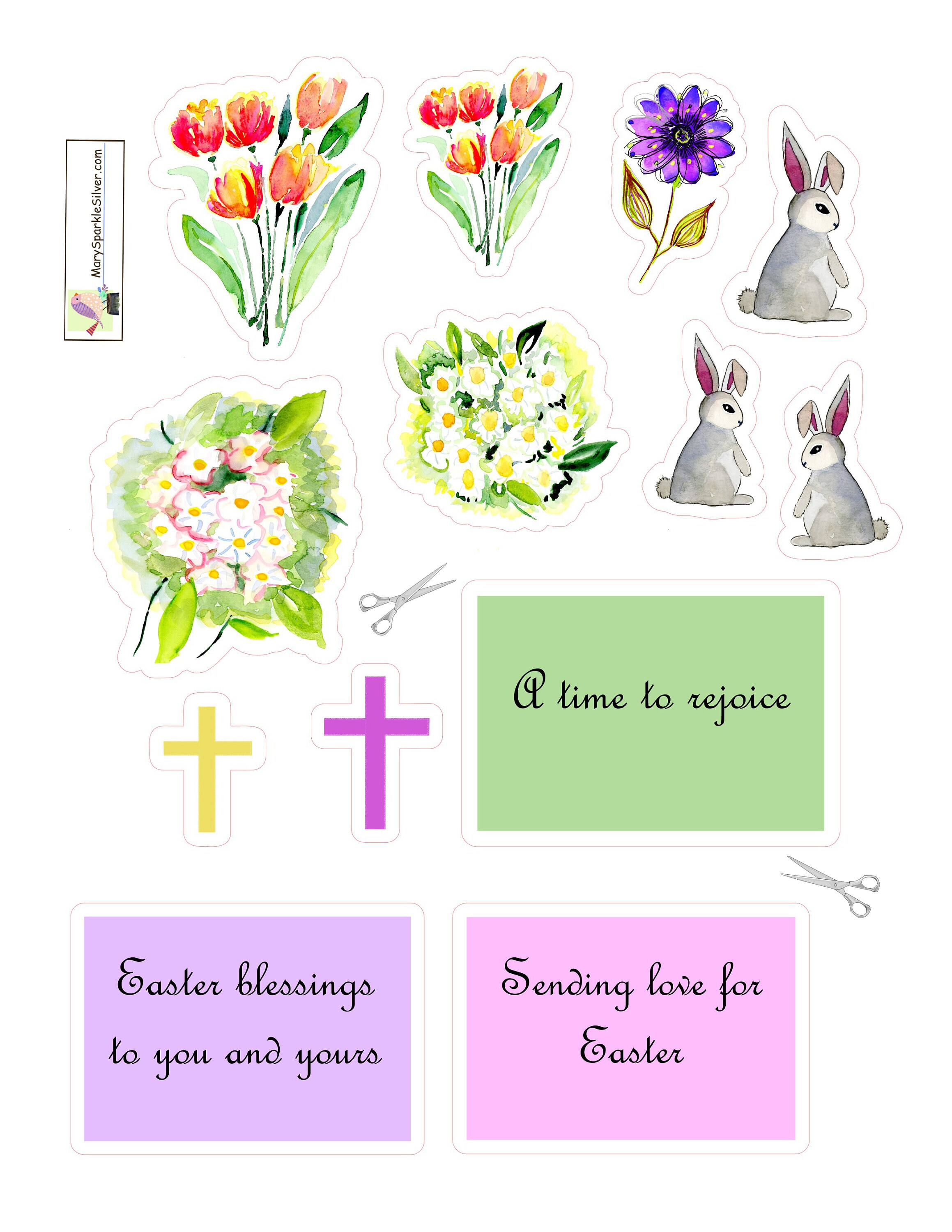 Printable Easter Tulips Card Making Kit for Paper Lovers Easter ...