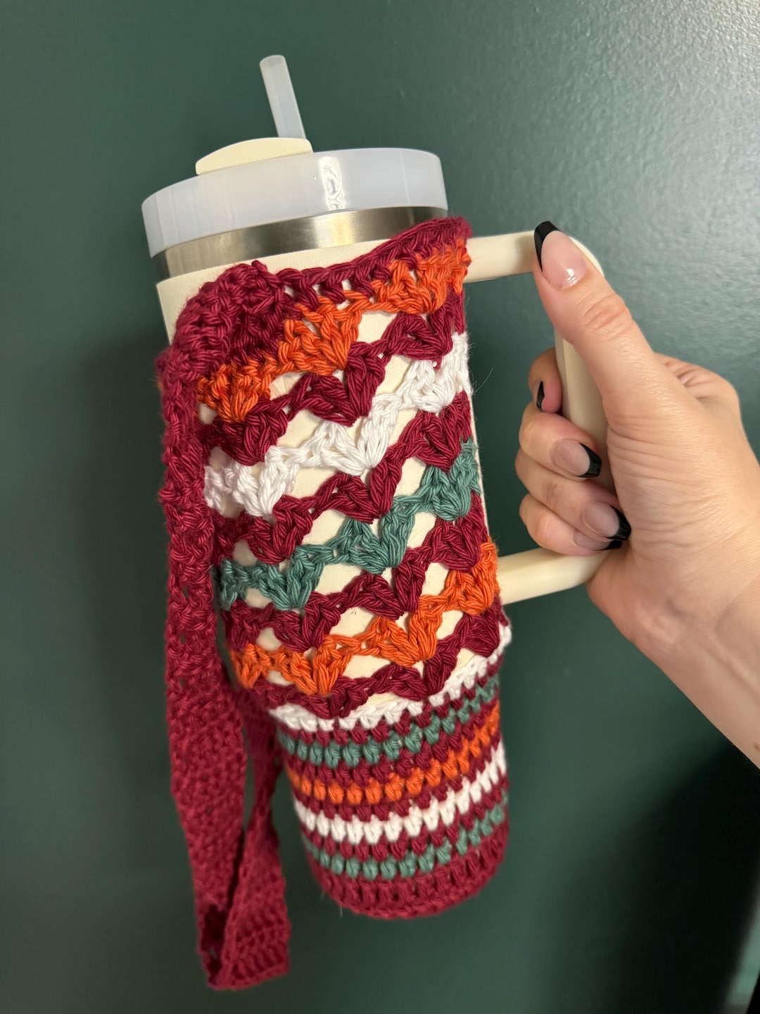 Crochet Pattern for Stanley Cup Carrier | 40oz Tumbler Crossbody ...