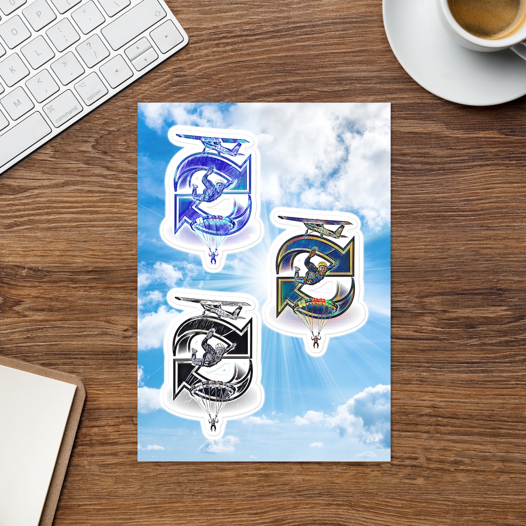 Fly, Jump, Dive, Repeat Skydiving Sticker Sheet, Parachuting Sticker ...