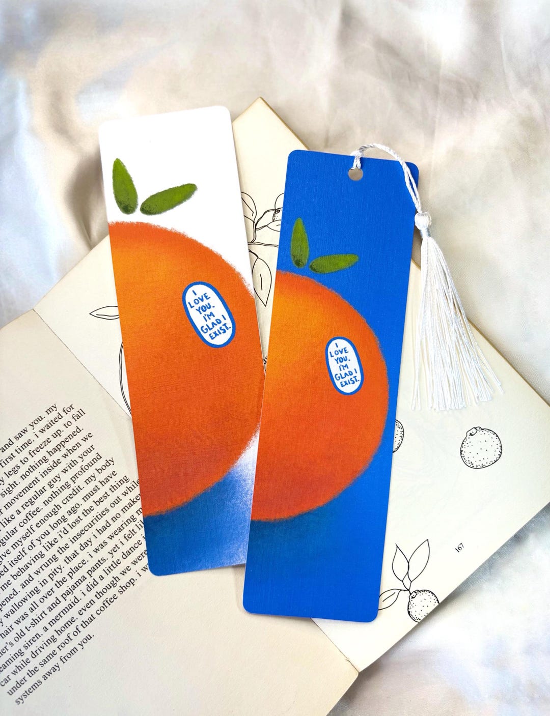 The Orange Bookmark, Book Club Bookmark, Book Lovers Gift, Book ...