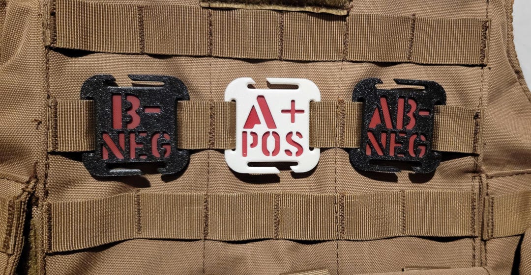 MOLLE Blood Type Tag (set of 2) – Tactical Gear Patch for Vests ...