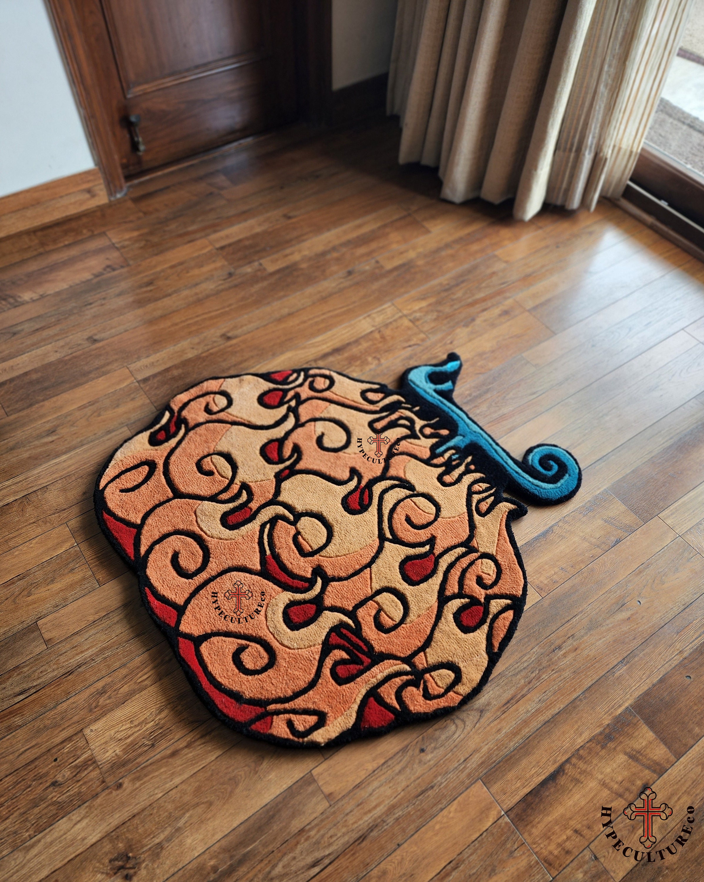 ORANGE DEVIL FRUIT Rug / Hypebeast Rug / Handtufted in Pure Wool ...