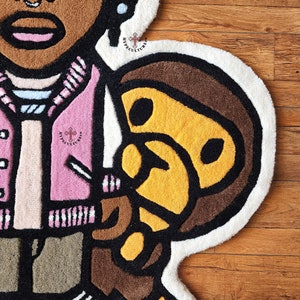 PINK RAPPER RUG / Hypebeast Rug / Handtufted in Pure Wool /music Studio ...