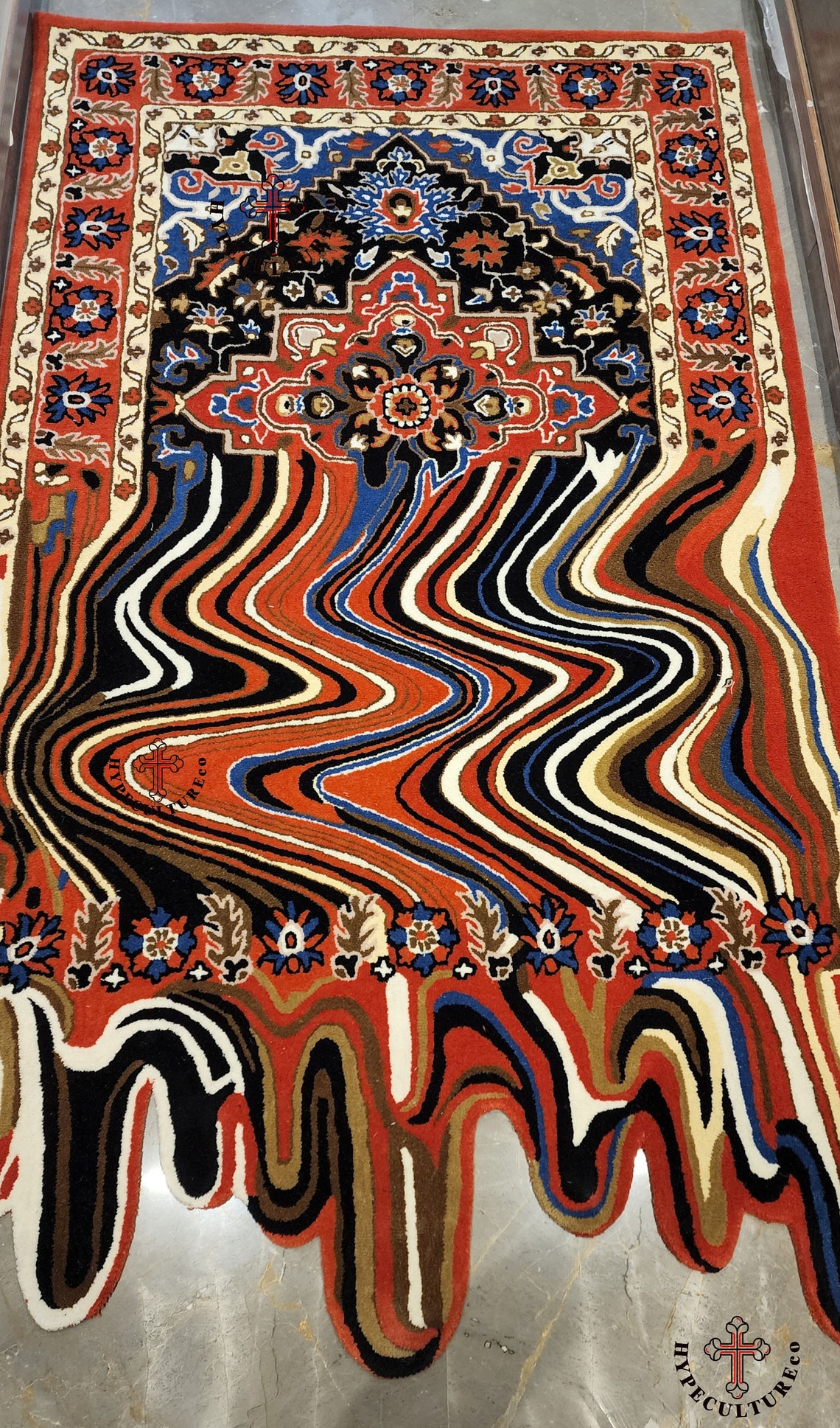 XXL RED PERSIAN Melting Rug / Persian Rug / Melting Design / - Etsy