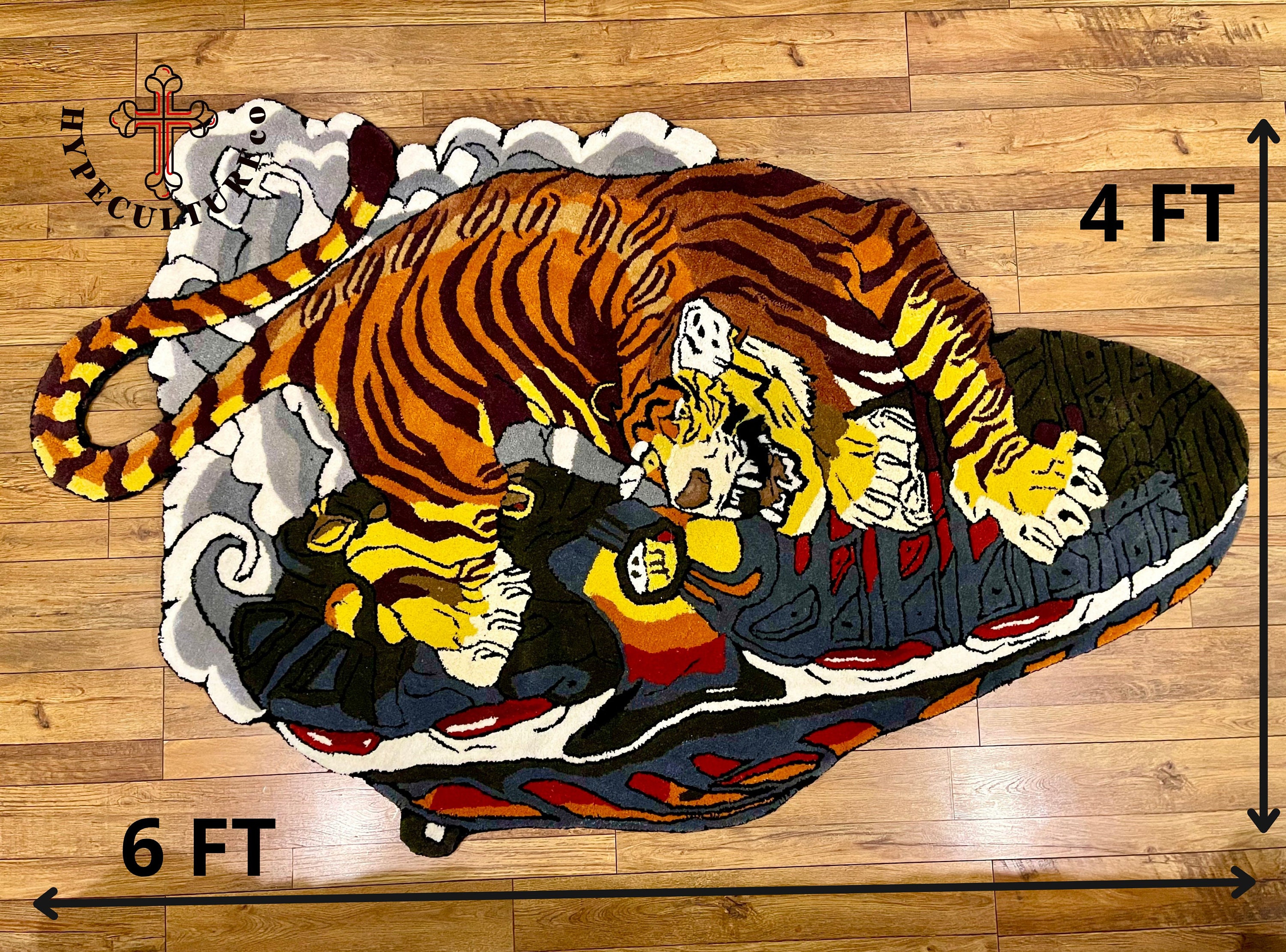 TIGER SNEAKER RUG / Hypebeast Rug / Sneaker Rug / Christmas - Etsy