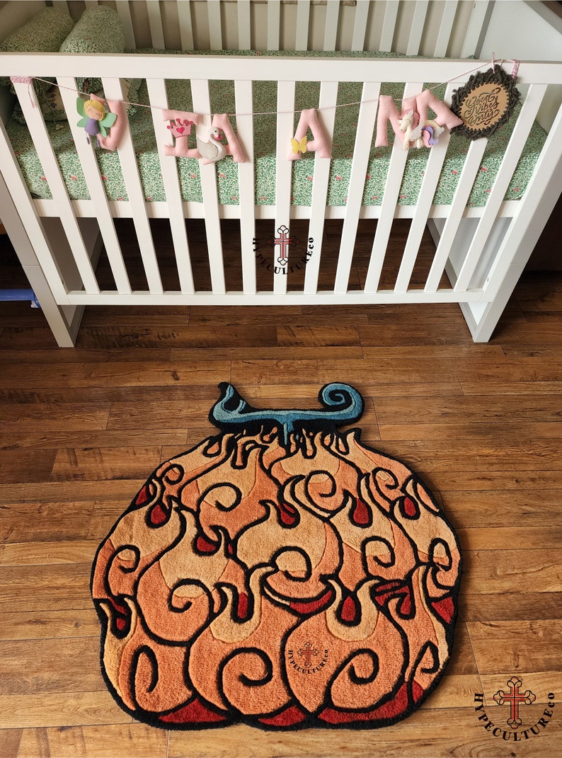 ORANGE DEVIL FRUIT Rug / Hypebeast Rug / Handtufted in Pure Wool ...