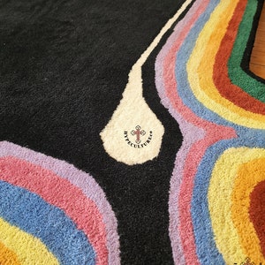 JUMBO RAINBOW RUG / Handtufted Handmade Rug/multicolour/newzealand Wool ...