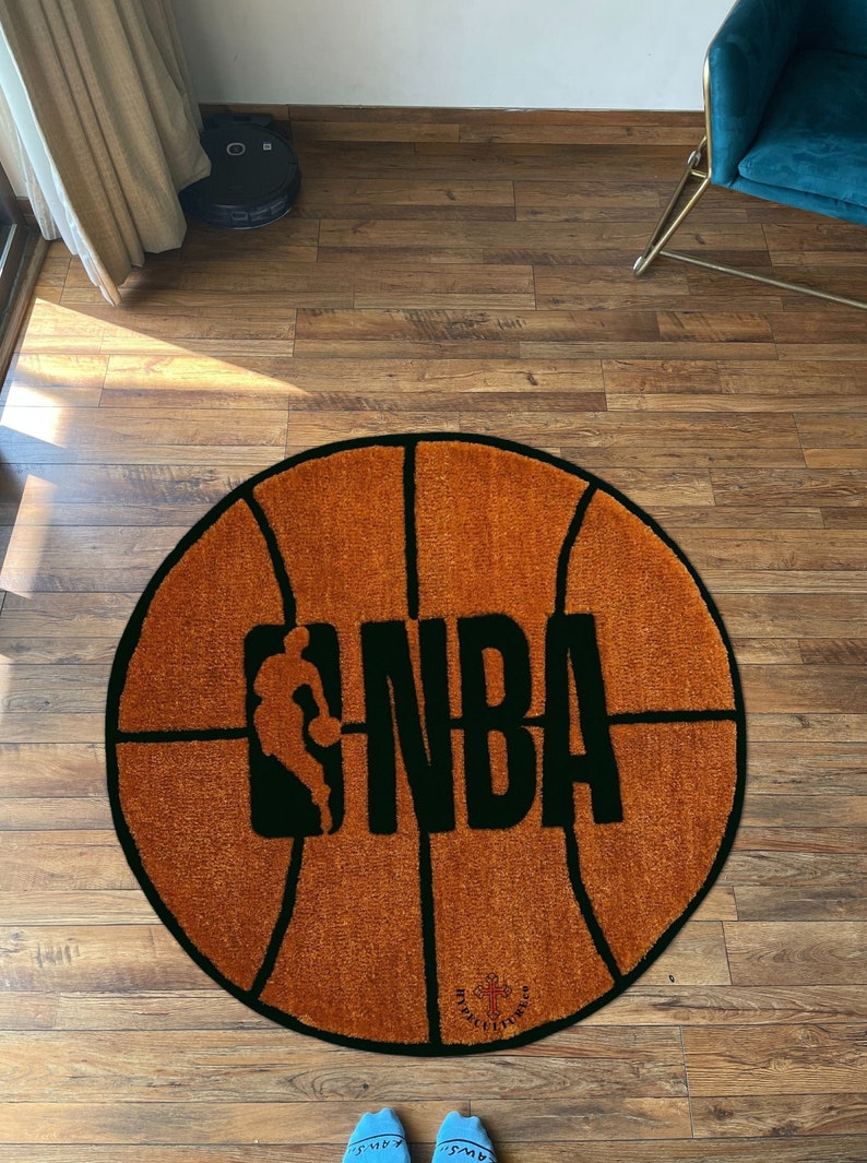 ROUND NBA RUG / Hypebeast Rug/ Basketball Fans / Nba Carpet / | Etsy