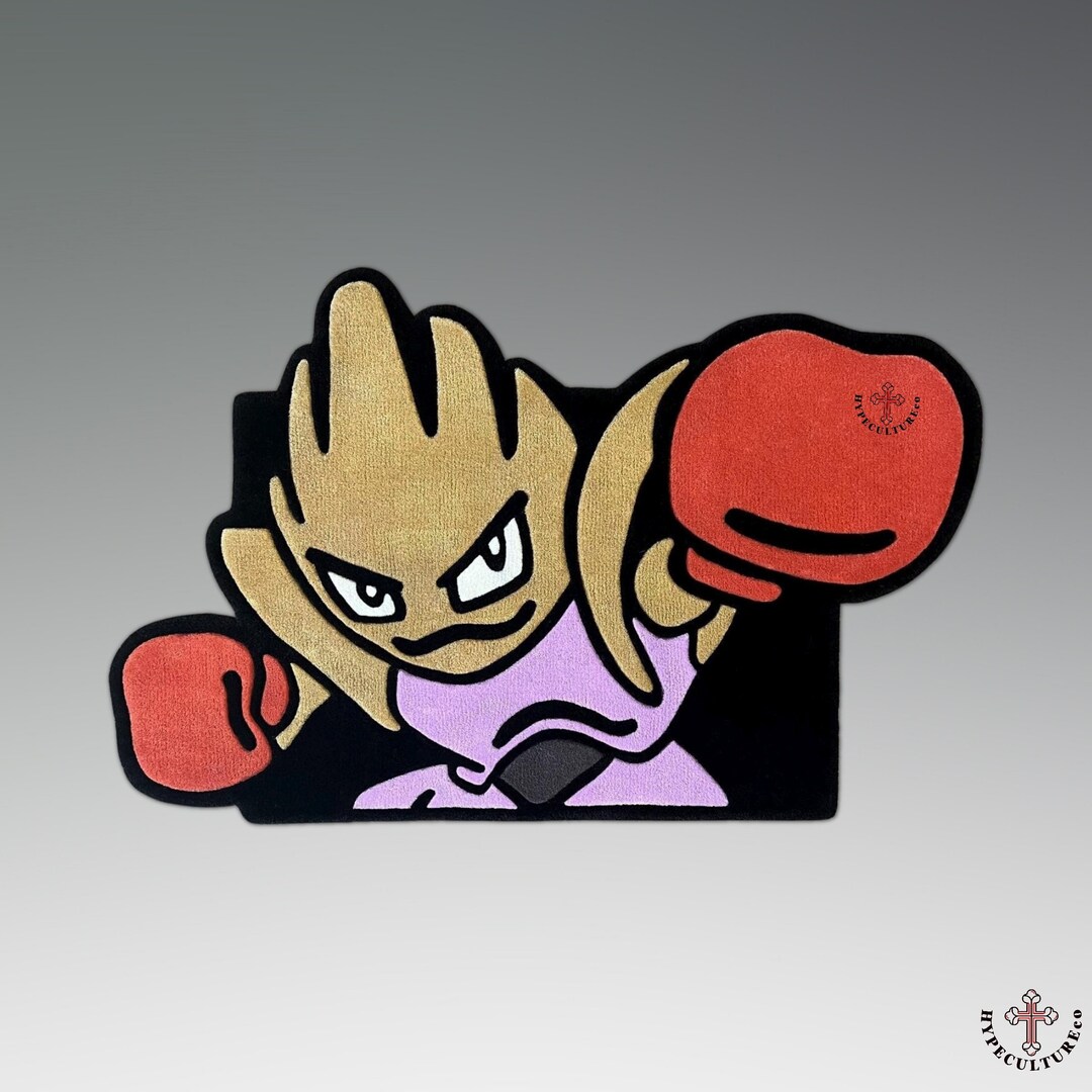 BOXING CARTOON CHARACTER Rug / Hypebeast Rug / Handtufted in Pure Wool ...