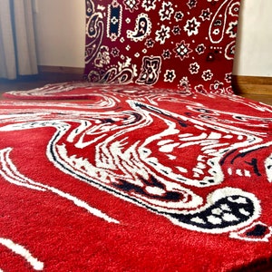 RED PERSIAN MELTING Rug / Wall Hanging / Home Decor / Hand Tufted ...