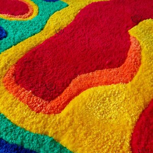 MULTICOLOUR THERMAL HAND Rug / Made in Pure Wool / 2023 Design / Wall ...