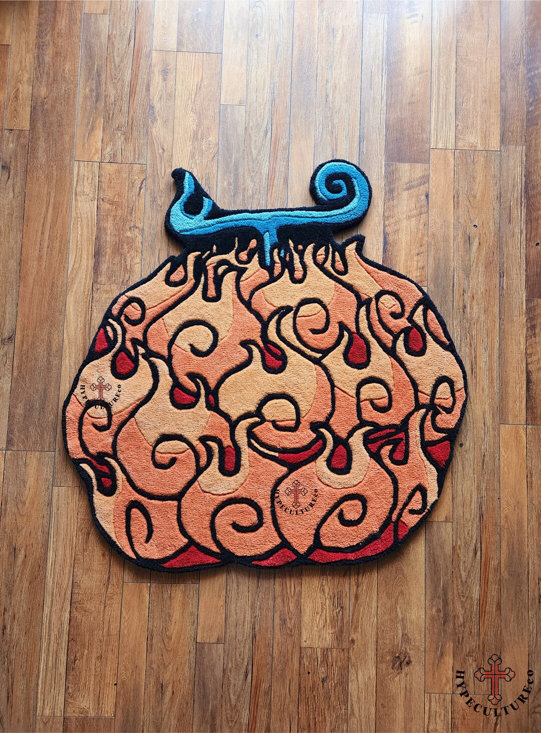 ORANGE DEVIL FRUIT Rug / Hypebeast Rug / Handtufted in Pure Wool ...