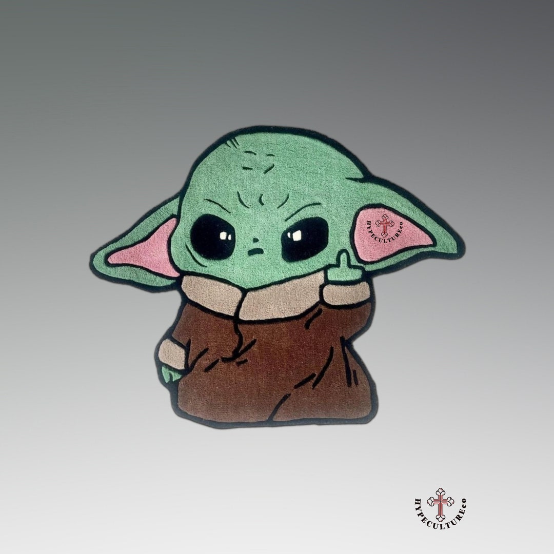 ANGRY BABY YODA Rug / Hypebeast Rug / Funny Carton Carpet / Doormatt ...
