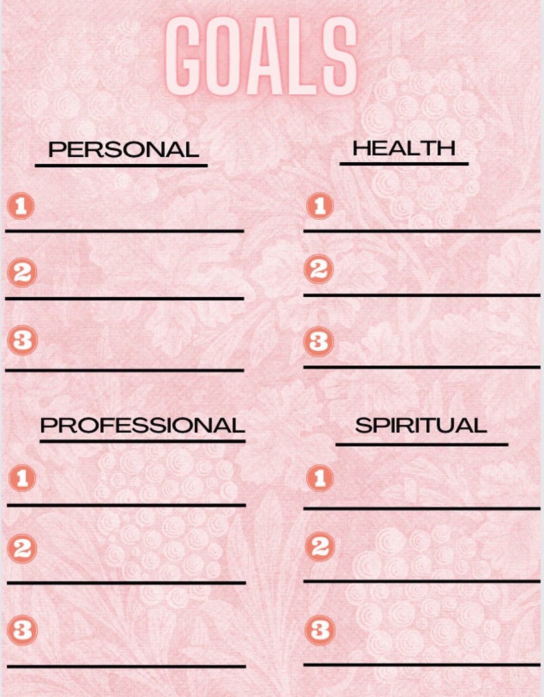 Goals Printable Worksheet - Etsy