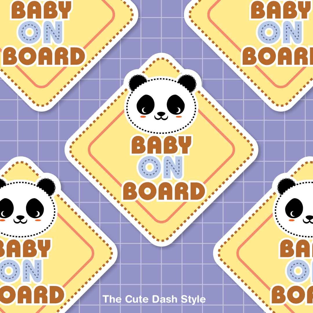 Cute Poppin Panda Baby on Board Vinyl Sticker for Cars - Etsy